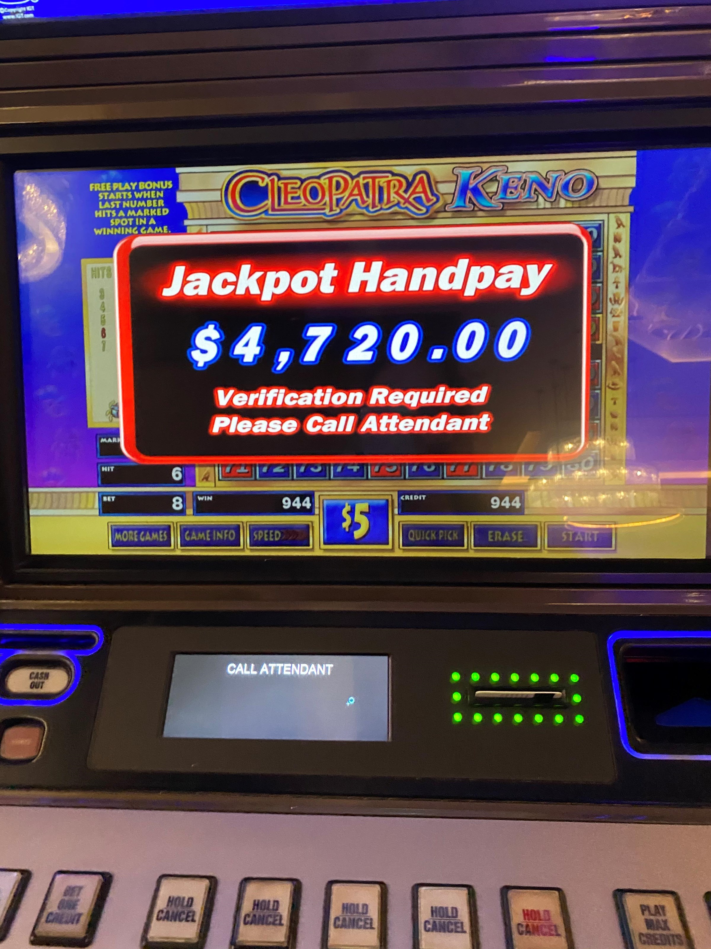 Cleopatra Keno Slot Machine by