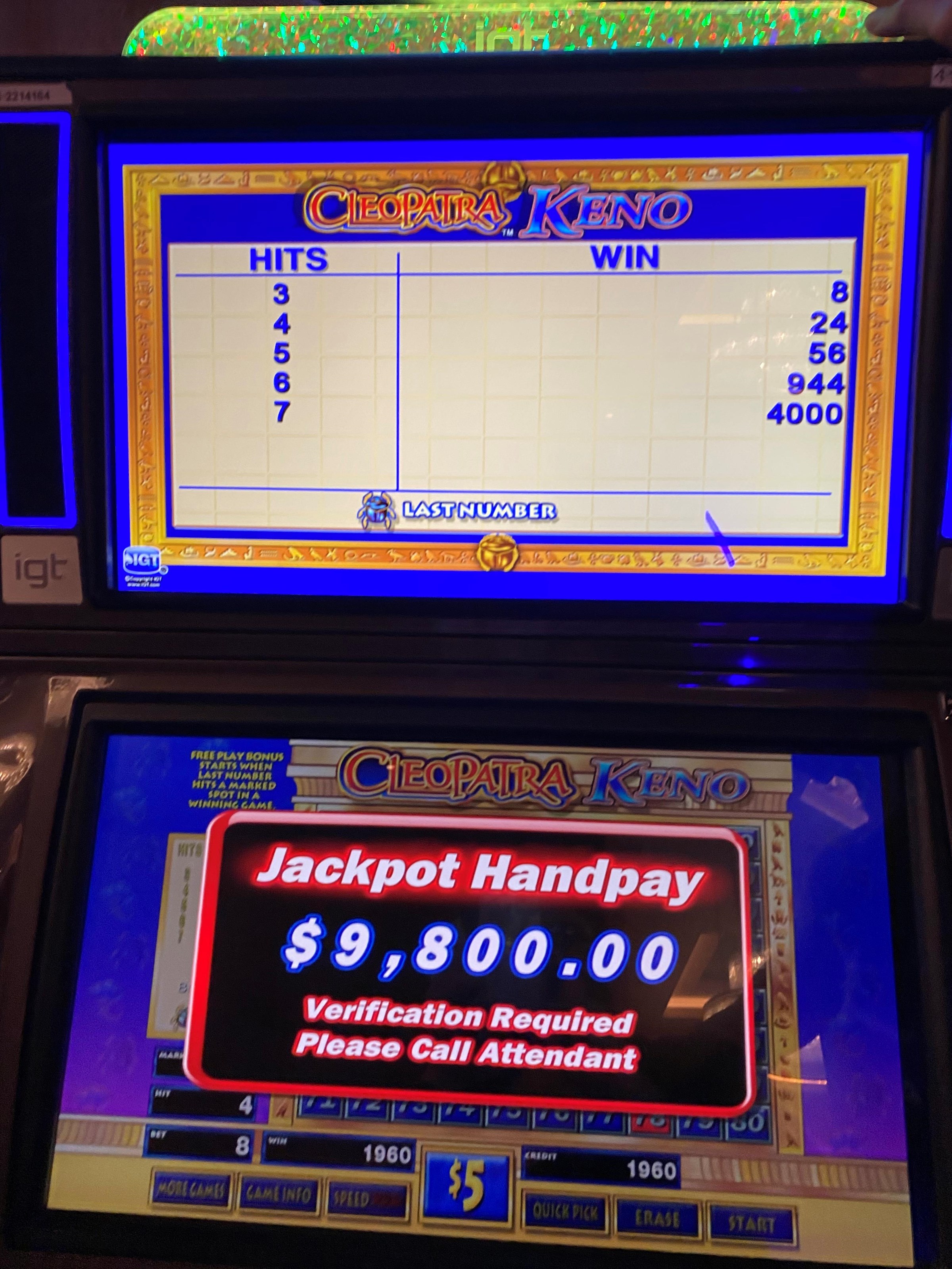 Cleopatra Keno Slot Machine by