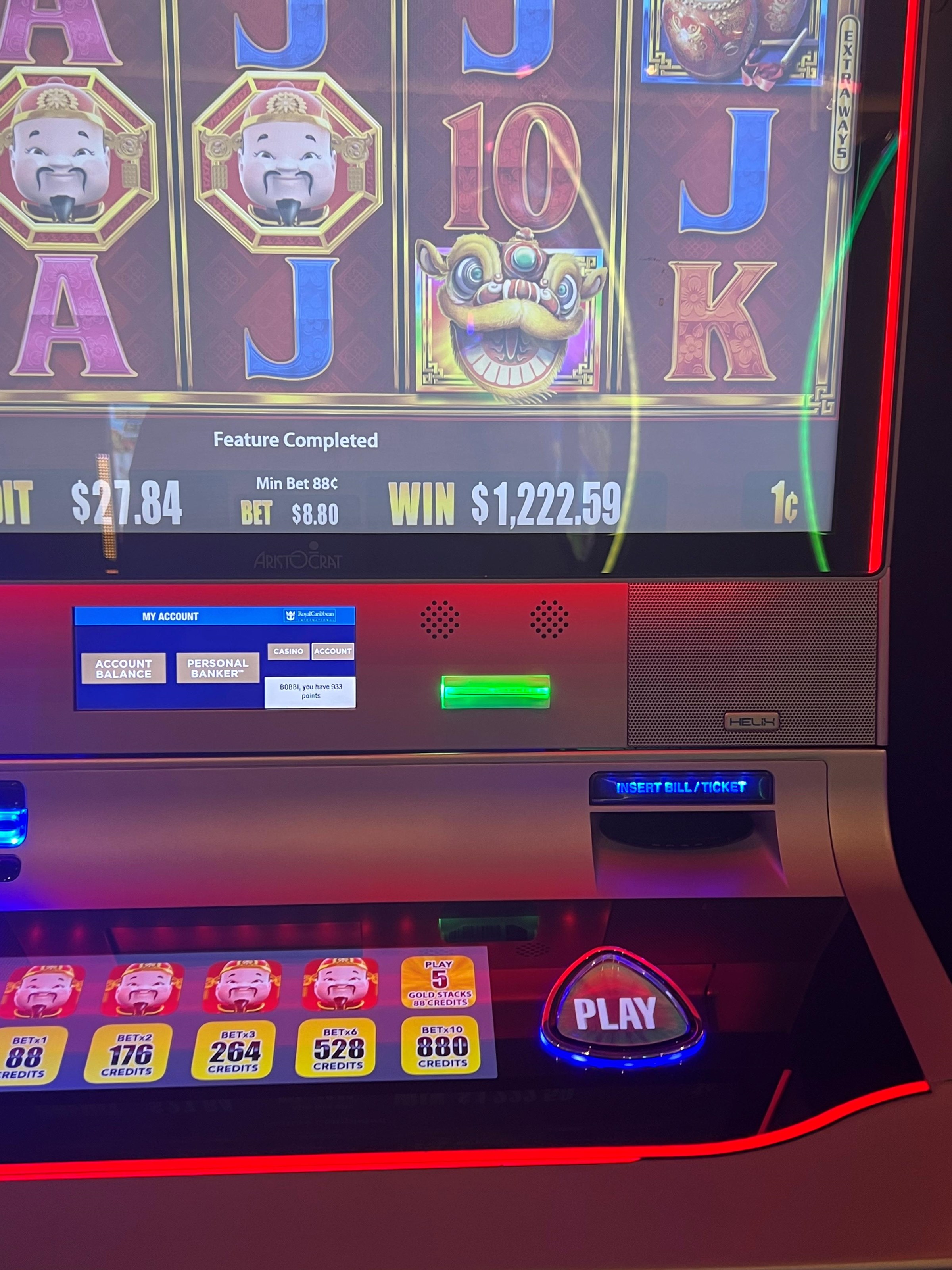 Slot Machines Onboard Mariner of the Seas Casino