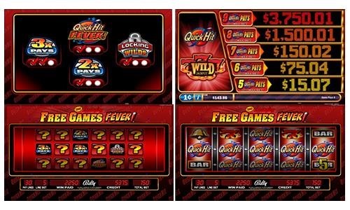 Quick Hit Triple Blazing 7S Free Games Fever Slot Machine by